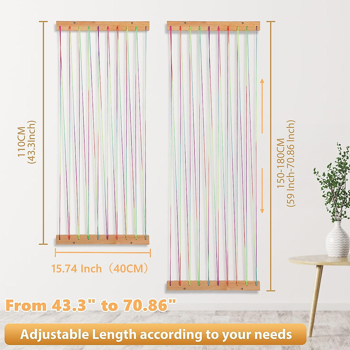 PHOENANCEE Stuff Animal Organizer for Plushies,Stuffed Animal Storage Wall,Plush Toys Holder Net Zoo for Kids Nursery Playroom Bedroom,Save Space,Length Adjustable,Upgraded,2 Pack(Natural Wood)