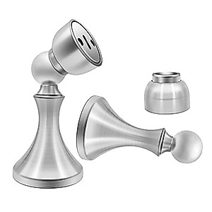 KOLAKO Magnetic Door Stop, 2 Pack Brushed Nickel Magnetic Door stoppers Heavy Duty Door Catch Holder for Various Door Types Wall Floor Mount