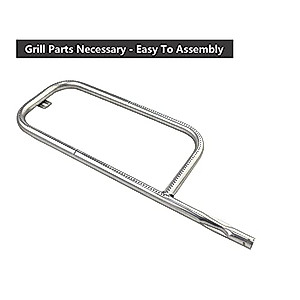 Zemibi Grill Burner Tubes, Stainless Steel Burner Tubes Replacement Parts for Weber Gas Grill Models Q200, Q220, Q2000, Q2200, BBQ Grill Repair Kits for 41862, 69956, 60041, 20 1/2", Sliver