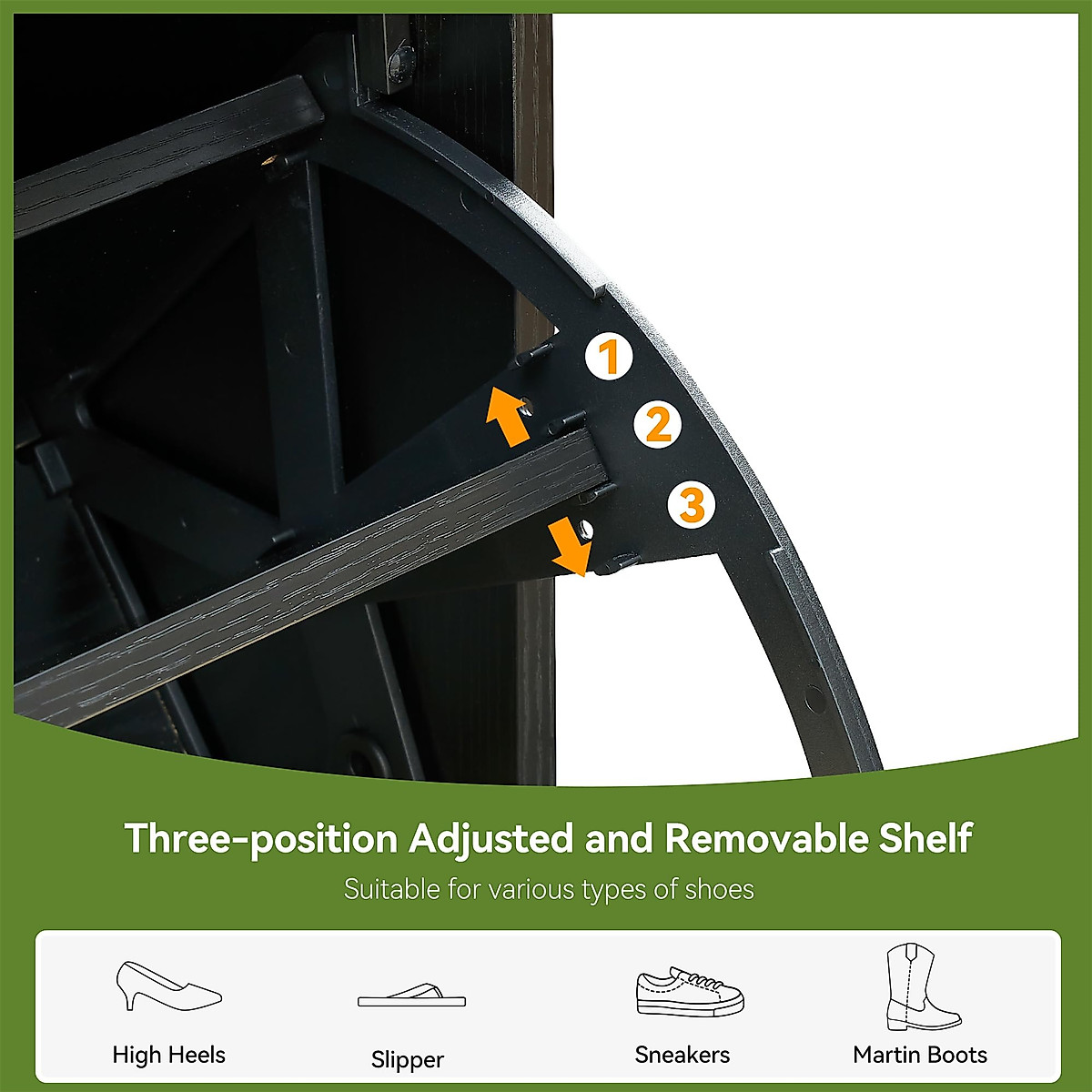 GAOMON Rattan Shoe Storage Cabinet with 3 Flip Door and 1 Drawer, Freestanding Shoe Organizer Rack for Entryway, Hidden Shoe Cabinet with 3-Tier Adjustable Shelves for Hallway Living Room (Black)