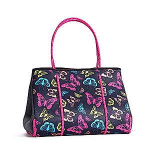 Luvo - Women's Neoprene Phantom Tote Handbags - Travel - Butterfly