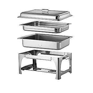Tramontina 80205/520DS Pro-Line Stainless Steel Chafing Dish, 9-Quart, NSF-Certified