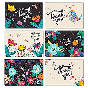 Lord & Lane - Thank You Cards with Envelopes - 42 Pack - Cute Floral Design Thank You Notes for Baby Showers, Wedding Showers, Birthdays, Graduation, and Any Occasion (4 x 6 In)