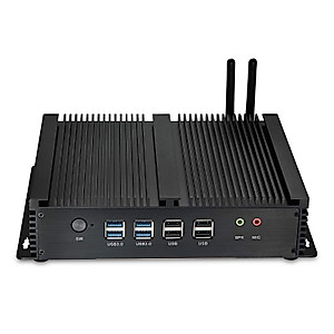 IDEARACE Fanless Mini Desktop Computer PC, i5 4th Gen. 1.6GHz-2.6GHz CPU, 8GB RAM 256GB SSD, 6xCOM RS232 4xUSB 3.0 2xNICs 2xHD Metal Case
