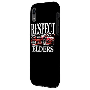iPhone XR Retro Racer Respect Your Elders, Mens Vintage Tuner Car Case