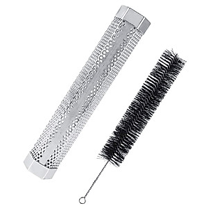 Jerliflyer BBQ Smoker, Pellet Smoker Tube Hexagonal Stainless Steel BBQ Pipe Outdoor Mesh Grill Smoke Generator for All Electric Gas Charcoal Grill Smoker Hot Cold Smoking