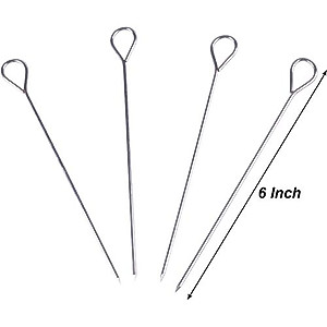 HONSHEN 30 pcs 6 inches Turkey Lacers for Trussing Turkey,Stainless Steel Skewers Turkey Pins for Trussing Turkey and Poultry