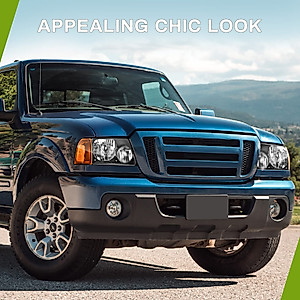 AUTOSAVER88 Headlight Assembly Compatible with 01 02 03 04 05 06 07 08 09 10 11 Ford Ranger Headlight Assembly+Corner light OE Projector Headlamp Black Housing Clear Lens