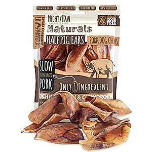 Mighty Paw Half Pig Ears for Dogs | All Natural Dog Treats. Single Ingredient Pig Ear Dog Treats. Better Than Rawhide Dog Snacks for Puppy and Large/Medium Dogs. Pigs Ears Dog Chews, Dog Pig Ears