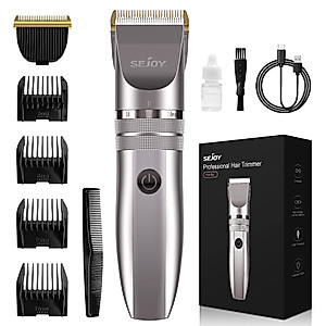 Sejoy Hair Clippers for Men, Cordless Hair Trimmer Zero Gapped Clippers for Men Women Kids Barbers Kit for Household Rechargeable
