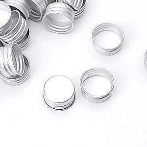 Aislor Aluminum Tins Cans Screw Top Round Steel tins Cans with Screw Lid Screw Lid Containers Cap Lid Silver 28mm