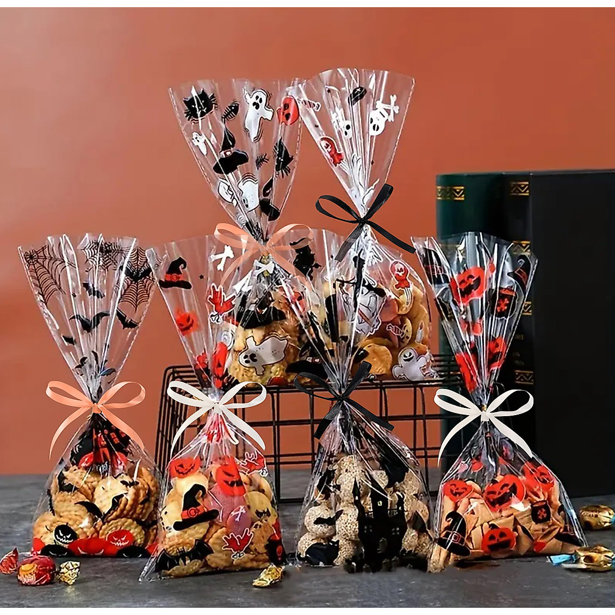 Halloween Curling Ribbon Pack of 3 Spool Orange150 Yard Per Roll Black White Curly Balloon String Ribbons Holiday Gift Wrapping Florist Party Crafts