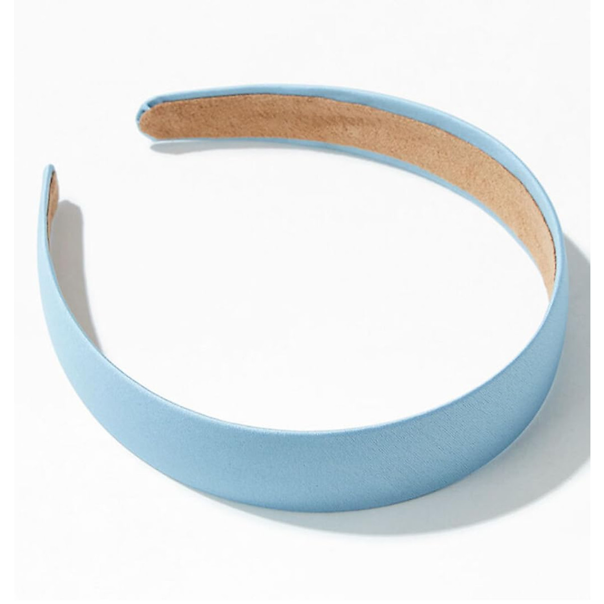 Blue Headbands for Women Light Blue Hairband Faux Leather Headband for Women and Girls Plastic Hard Head Band Solid Colors 1 Inch Thin Hair Bands