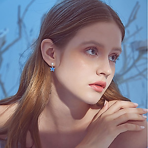 Starfish Drop Studs Earrings, 925 Sterling Silver Hypoallergenic Earring for Sensitive Ears Starfish Nautical Sea Beach Ocean Jewelry Mother Day for Women Wife