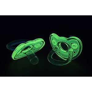 Joovy Silinoogie Baby Pacifier Featuring Super-Soft, Dishwasher-Safe Silicone, Durable One-Piece Design for Easy Cleaning, and Safe PPSU Color Insert - (Night Glow)