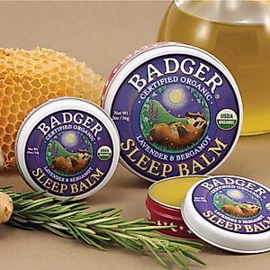 Badger - Sleep Balm, Lavender & Bergamot, Natural Sleep Balm, Scented Relaxing Balm for Children and Adults, Calming Night Balm, Organic Sleep Balm, 0.75 oz