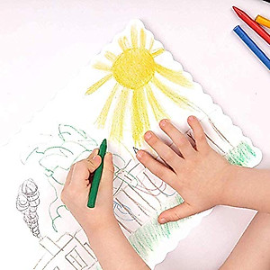 Paper Placemats for Dining Table – Disposable Scalloped Edges Blank Table Mats Great for Parties and Christmas Table Decorations 10"x14" 47 Pack (White)