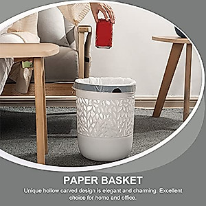 AECBUY Plastic Trash Cans Wastebasket Garbage Container Bin for Bathroom Bedroom Kitchen Craft Room Office 2Pcs Black White (Color : Black White)