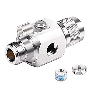 RFiotasy Lightning Surge Protector Square N Male to Female 50 Ohm 0-3GHz with 90V Gas Tube Coaxial WiFi Lightning Arrestor