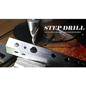 ATOPLEE Step Drill Bit, 3pcs HSS 6542 Spiral Fluted Step Drill Bit Set (Metric 4-12mm/4-20mm/4-32mm)