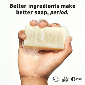 Beast Light Scrub Bar Soap, Naturally Exfoliating Scrubbing Soap, Beast Blue Scent Smells Amazing, 5oz