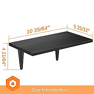 BAMFOX Black Floating Shelves Rustic Wood Wall Shelf for Bedroom, Bathroom, Living Room, Kitchen