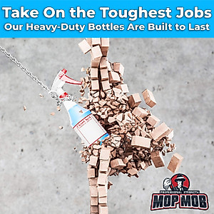 Extra Safe, Bilingual MSDS Spray Bottles 3 Pack. Large, Empty 32 Oz Bottle Perfect for Professional Cleaning Solutions, Sanitizers or Household Cleaners. Best Heavy Duty Plastic Bottle With Data Sheet