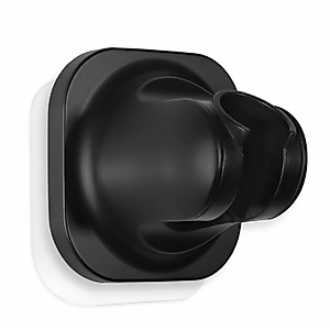 Handheld Shower Head Holder - 5 Positions Adjustable - Slide to Fit - Adhesive Mount with Screw Option, Bathroom Wall Mount Shower Hose Holder (Matte Black)