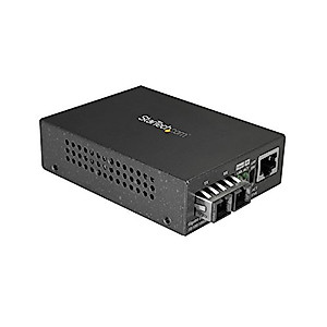 StarTech.com Multimode (MM) SC Fiber Media Converter for 10/100/1000 Network - 550m Range - Gigabit Ethernet - 850nm - Full Duplex, TAA (MCMGBSCMM055)