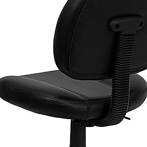 Flash Furniture Ronald Mid-Back Black LeatherSoft Swivel Ergonomic Task Office Chair with Back Depth Adjustment