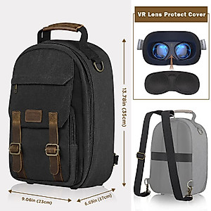 SMRITI Hard Carrying Case Compatible with VR Elite Strap Battery Version Virtual Reality Headsets and Touch Controllers Accessories, Large Portable Protection Backpack for Travel and Home Storage