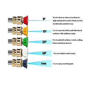 Tool Daily Pressure Washer Gun with Replacement Extension Wand, M22 14mm/15mm Fitting, 5 Power Washer Nozzle Tips with Holder, 4000PSI, 44 Inch