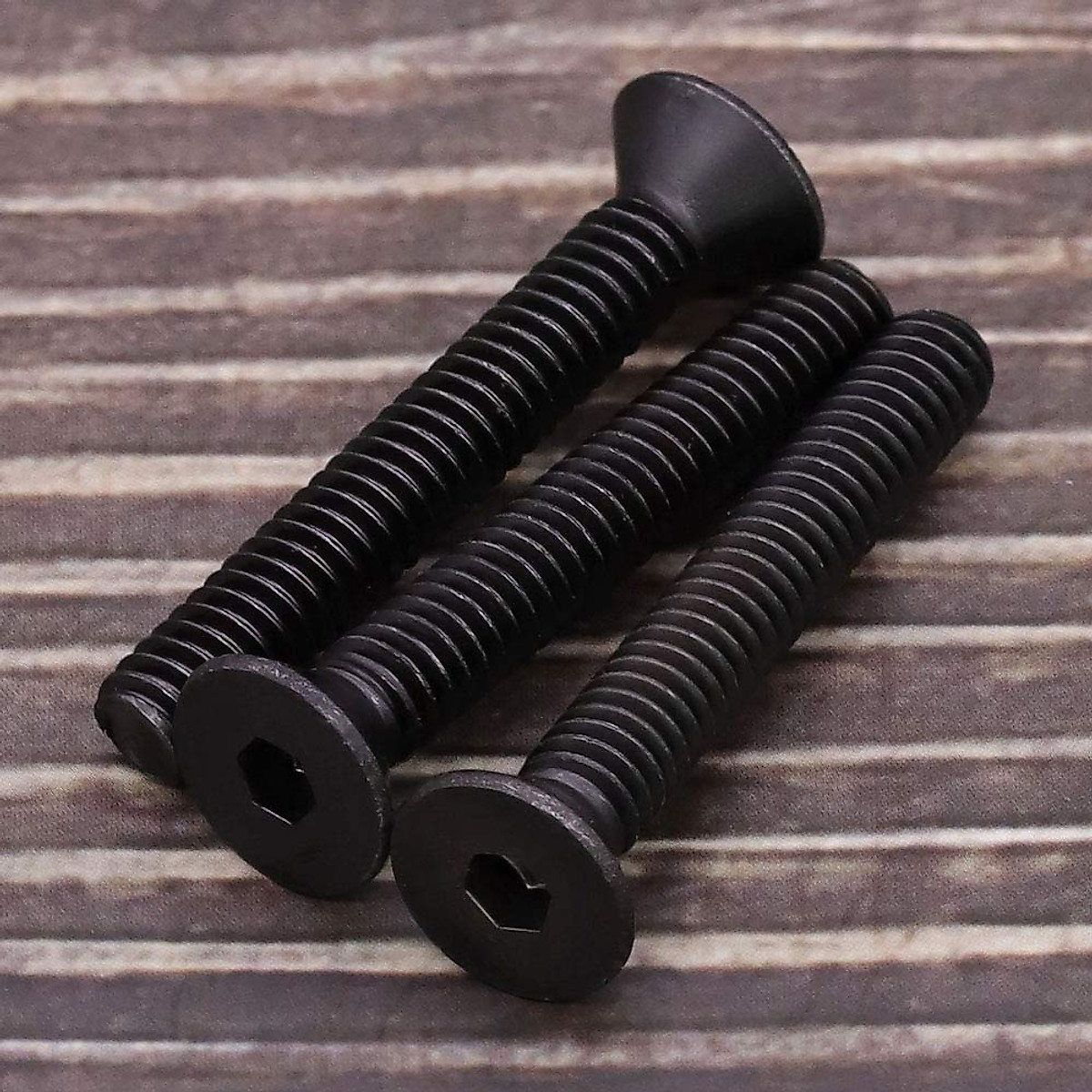 M6 x 12mm (50 PCS) Flat Countersunk Head Socket Cap Screws, 10.9 Grade Alloy Steel, Black Oxide, Allen Hex Socket Drive, Full Thread, Coarse Thread UNC