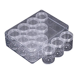 TDOTM 12 Grids Transparent Plastic PS Jewelry Earring Beads Sewing Pills Beads Organizers Storage Bottle(1 Pack)
