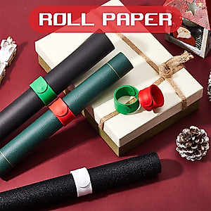 Holiday Red and Green Silicone-Covered Metal Strips - Wrapping Paper Holder and Poster Stabilizer Slap Bands, 24 Pieces