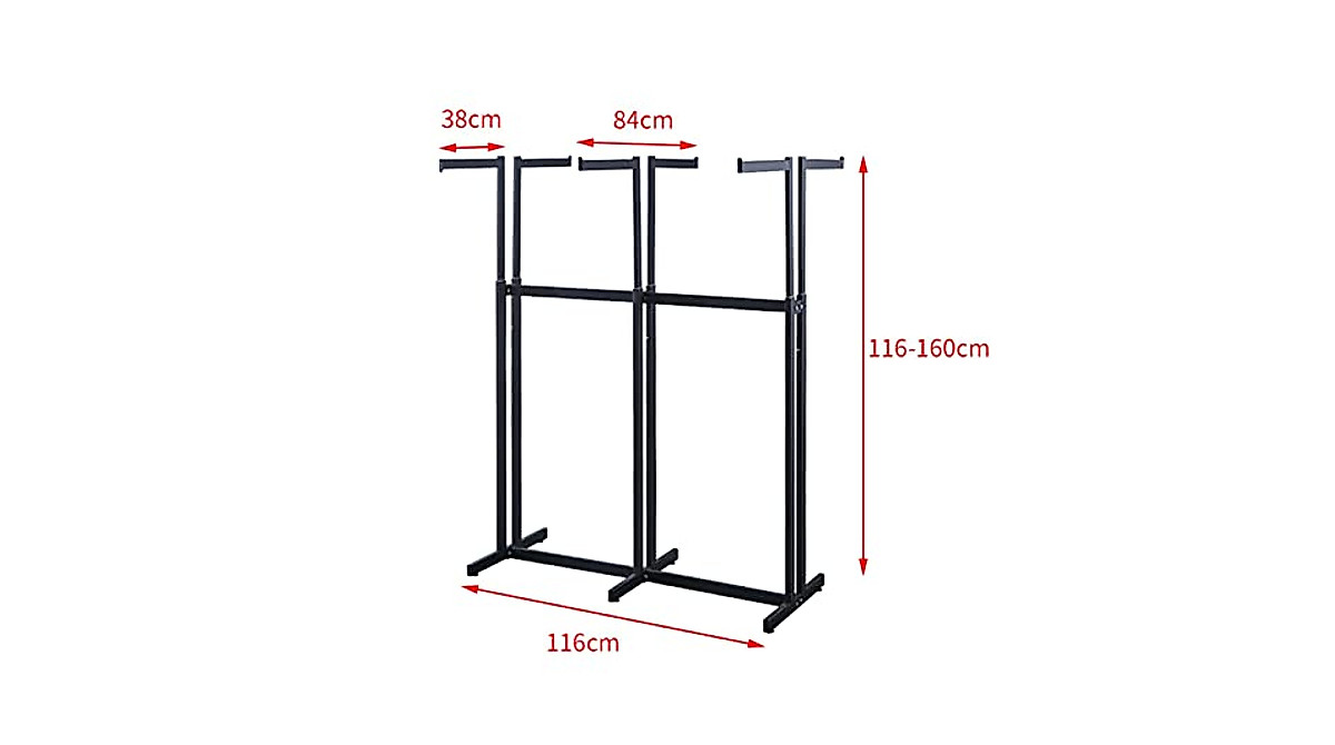 Stylish 6-Way Garment Rack for Retail Displays