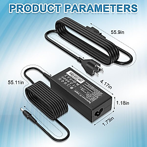 EAGLEGGO 24V 3A 72W AC to DC Adapter Power Supply Replacement for Fujitsu Image Scanner FI-Series fi-6130Z fi-6140Z fi-6230Z fi-6240Z S1500 S1500M AC Power Cord