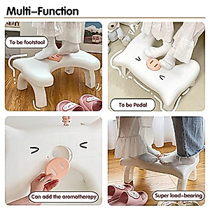 Toilet Stool, Foldable Squatting Potty Stool for Bathroom, Poop Stool 7 Inches Height Proper Toilet Posture for Better and Healthier Defecation