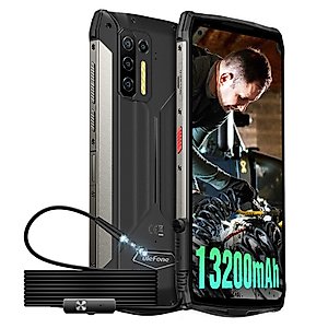 Ulefone Rugged Smartphone, Power Armor 13 with Endoscope, IP68 Waterproof Phone, 13200mAh Battery, 15W Wireless Charge, 48MP Four Rear Camera, 6.81" FHD+, 8GB + 256GB, Helio G95 Octa-core Android 11