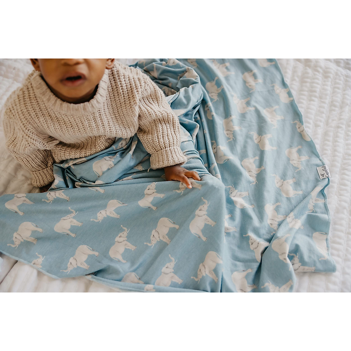 Copper Pearl Large Premium Knit Baby Swaddle Receiving Blanket Peanut