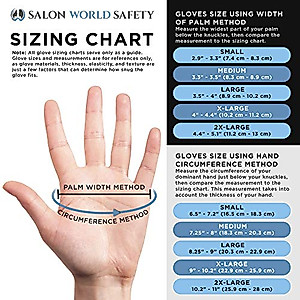 Salon World Safety Blue Nitrile Disposable Gloves, Box of 100, Size Medium, 3.5 Mil - Latex Free, Textured, Food Safe