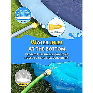 VISTOP Non-Slip Splash Pad for Kids and Dog, Thicken Sprinkler Pool Summer Outdoor Water Toys - Fun Backyard Fountain Play Mat for Baby Girls Boys Children or Pet Dog (67 inch, Blue&Blue)