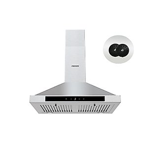 FIREGAS Wall Mount Range Hood 30 in. With 450 CFM Brushless DC Motor,9 Speed Exhaust Fan,LED Light,Soft Touch Control,Buffle Filter, Charcoal Filter included for Ducted/Ductless Range Hood Convertible