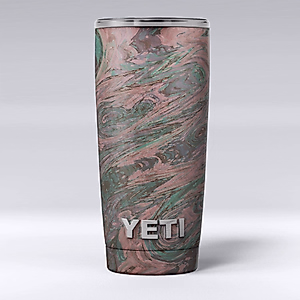 Design Skinz Green Slate Marble Surface V46 - Skin Decal Vinyl Wrap Kit Compatible with The Yeti Rambler Cooler Tumbler Cups