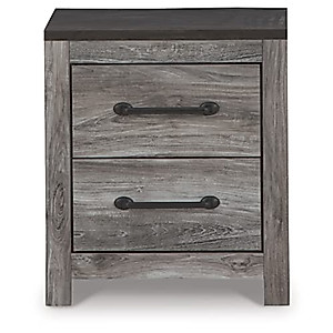 Signature Design by Ashley Bronyan 2 Drawer Nightstand, 22"W x 16"D x 25"H, Gray Plank