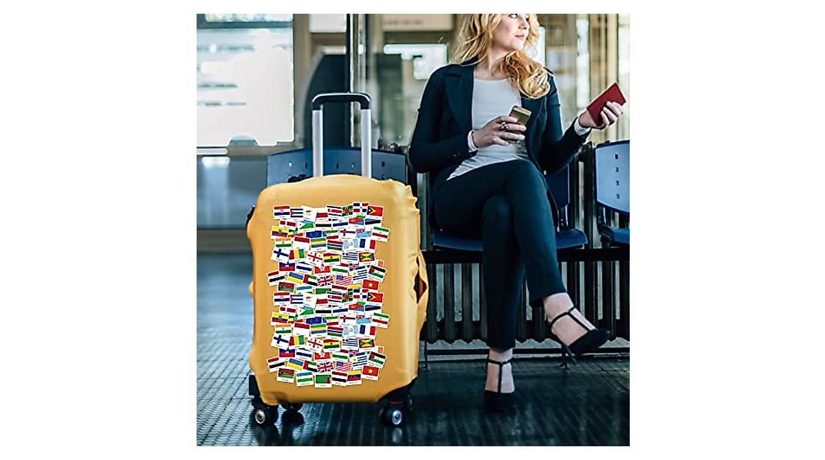 960 World Flag Stickers for Travel, Scrapbooks & Education