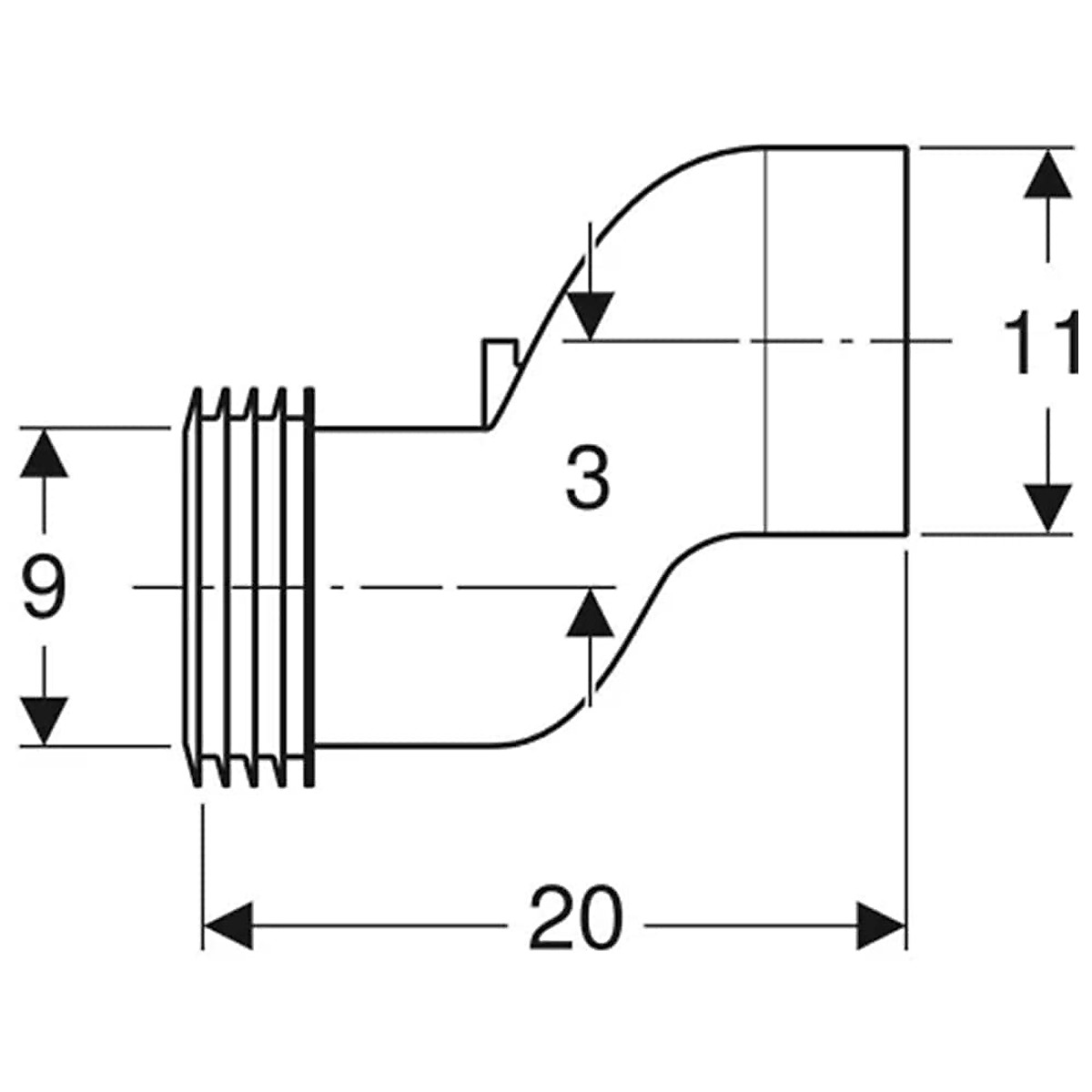 Geberit 131.085.11.1 Step out-pipe MLith WC