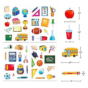 FaCraft Back to School Stickers for Kids Students 50pcs Scrapbook School Stickers for Kids Teacher Stickers First Day of School Science Stickers for Laptop Water Bottles Classroom Decorations