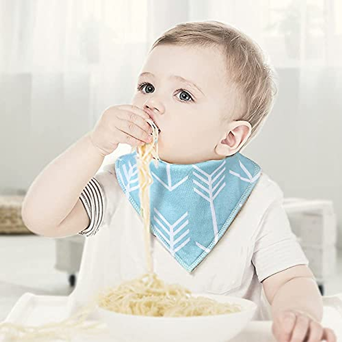 Yoofoss Baby Bibs 8 Pack Soft and Absorbent for Boys & Girls - Baby Bandana Drool Bibs