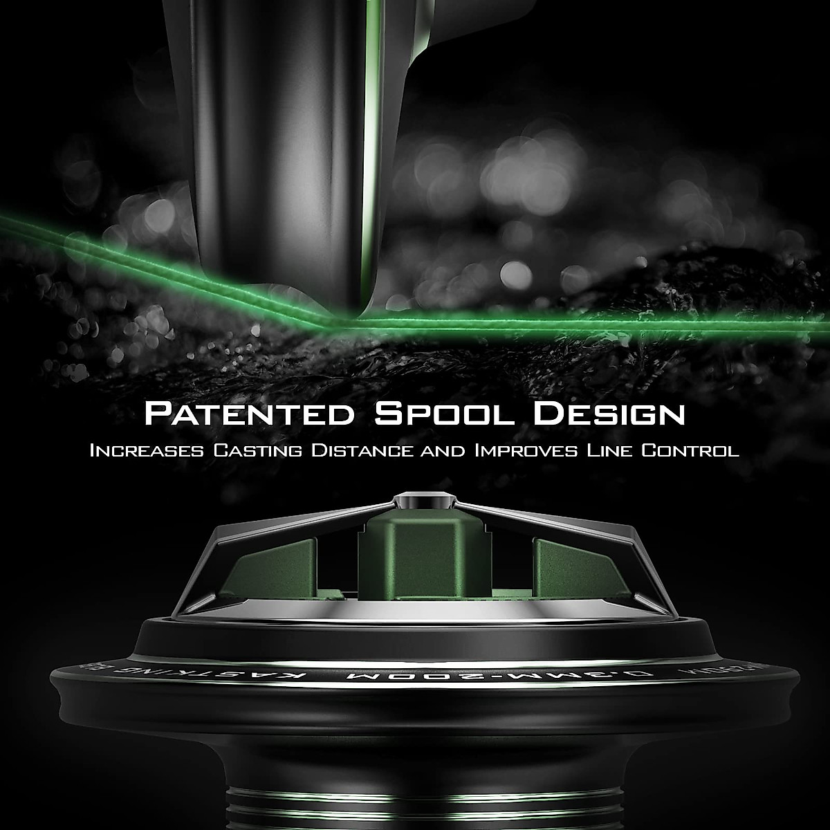 KastKing Spartacus II Spinning Reel, IPX5 Waterproof Rating,Size 3000,Stryker Green